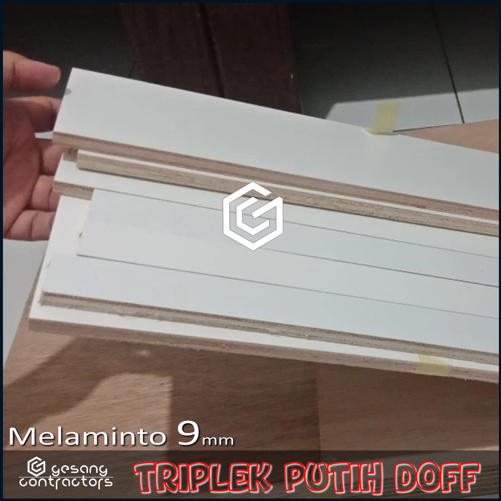 Jual Triplek Melamin Putih Doff 1 Muka 9mm 240x10 cm | ISI 4 LEMBAR ( 9 ...