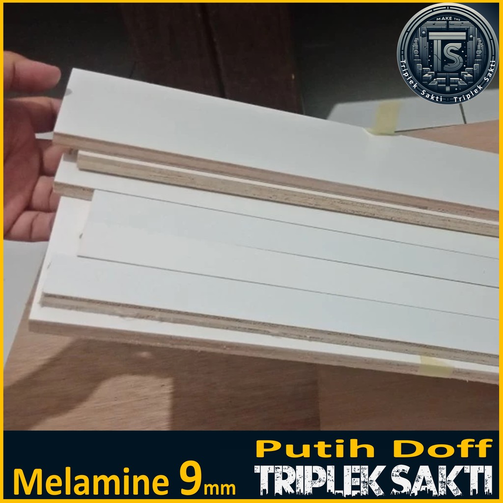 Jual Triplek Melamin 9mm 40x120 cm ( 120x40 cm ) Triplek Putih Doff 1 ...