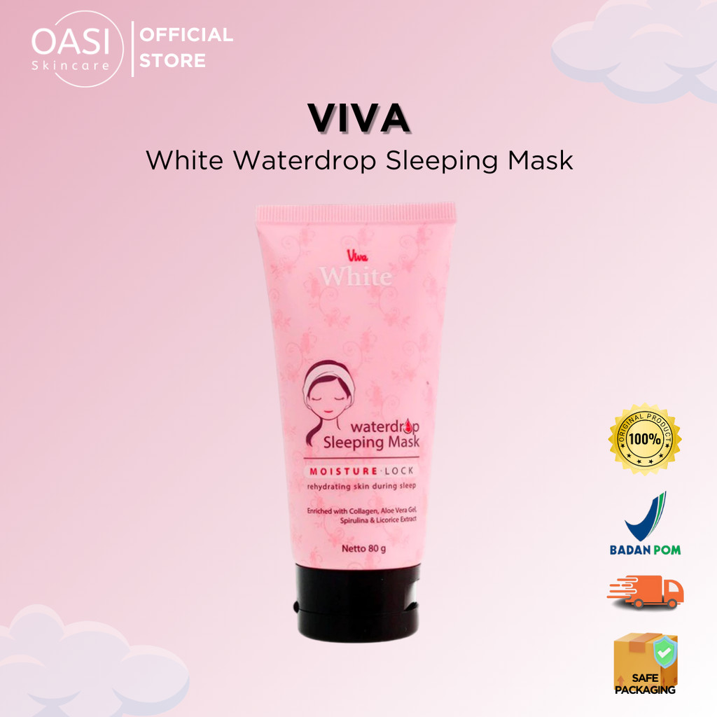 Jual Viva White Waterdrop Sleeping Mask with Collagen, Aloe Vera Gel ...