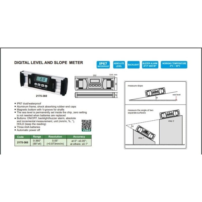 Jual PALING BARU BUSUR DERAJAT DIGITAL LEVEL AND PROTRACTOR 0-360 ...