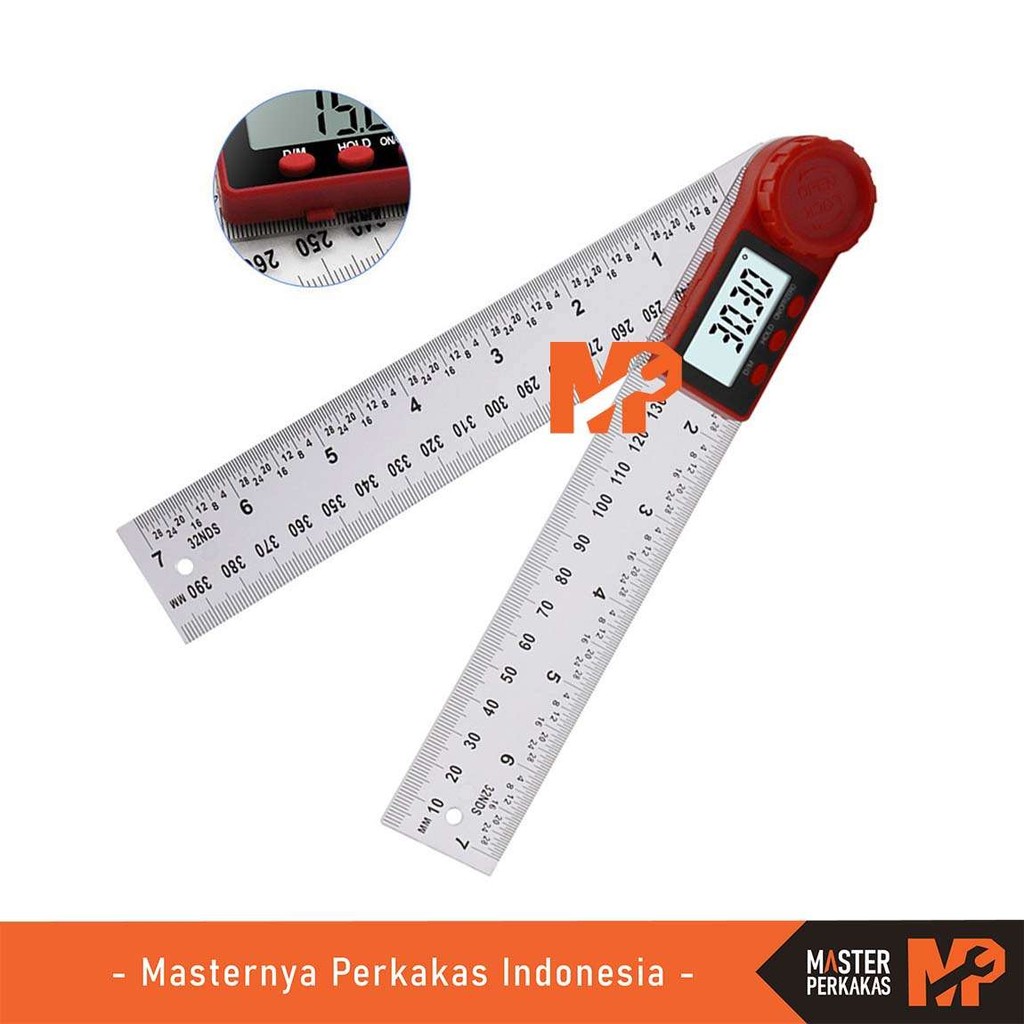Jual MP Sudut Pengukur Digital Transparan 200-300mm 360 Derajat 2in1 AI37 / Angle Ruler / Busur ...