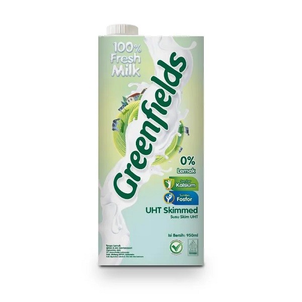 Jual GREENFIELDS UHT HI-CALCIUM SKIMMED 950 ML | Shopee Indonesia