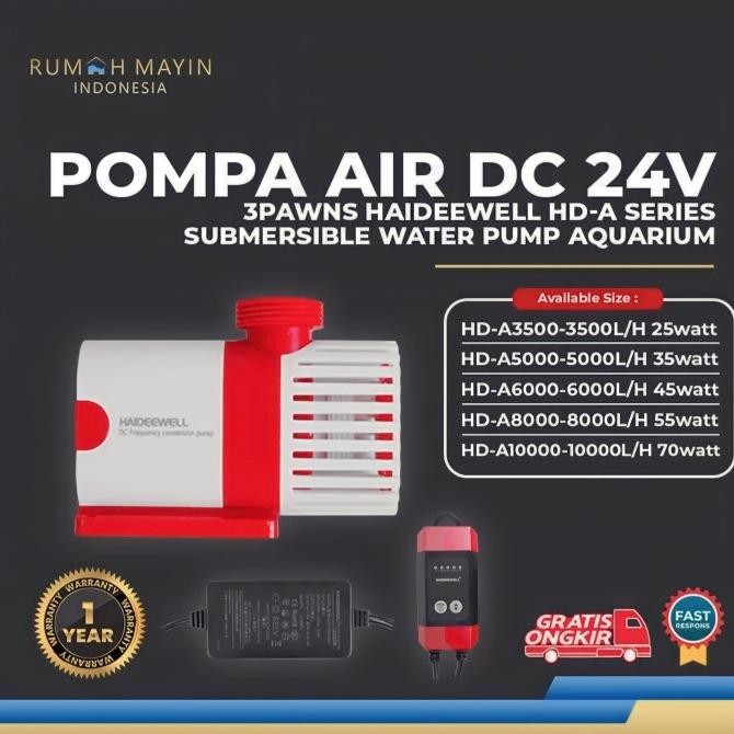 Jual Pompa Air DC 24V 3Pawns Haideewell HD-A Series Submersible Water ...