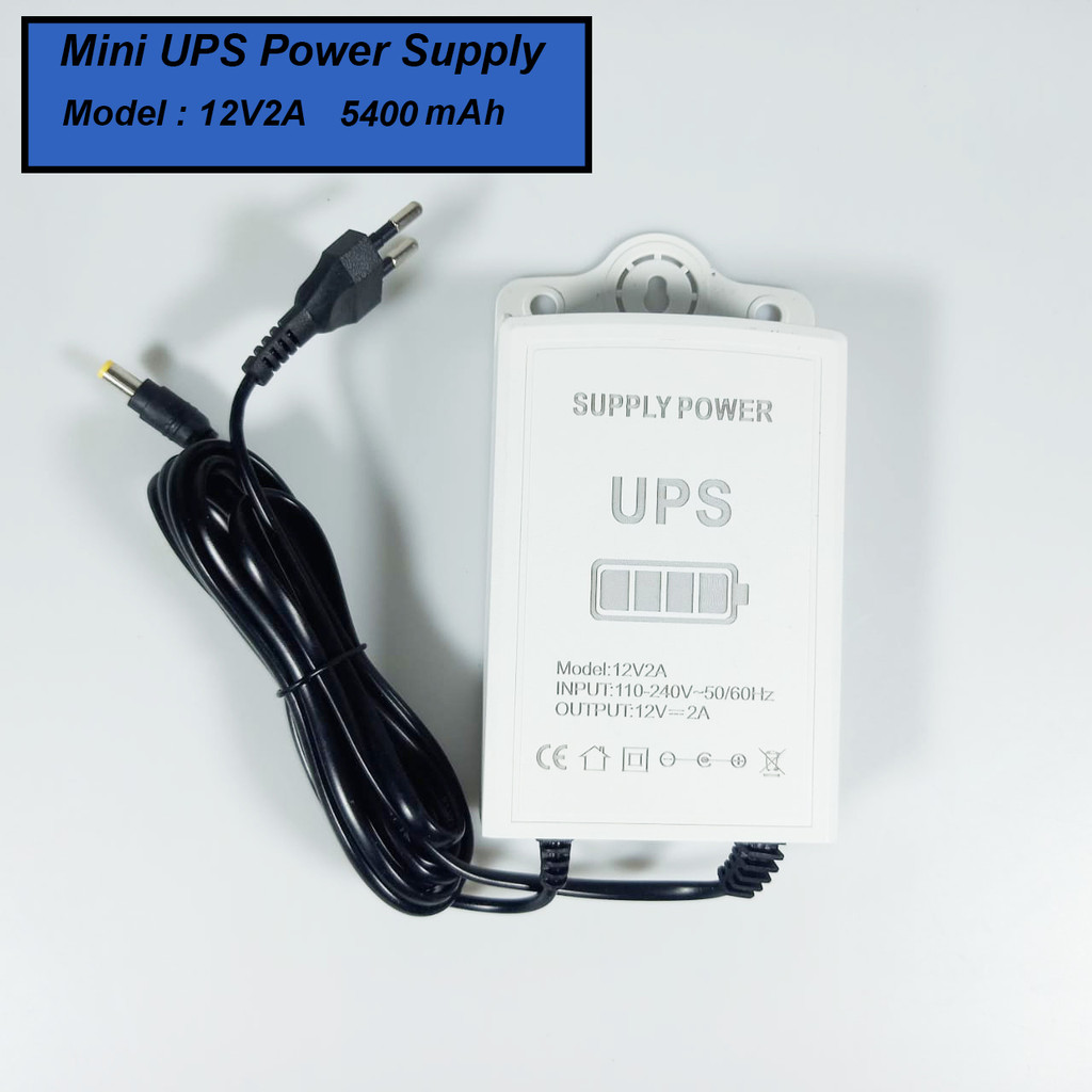 Jual Mini UPS Power Supply Backup for CCTV Router Alarm 5400mAh 12V2A ...