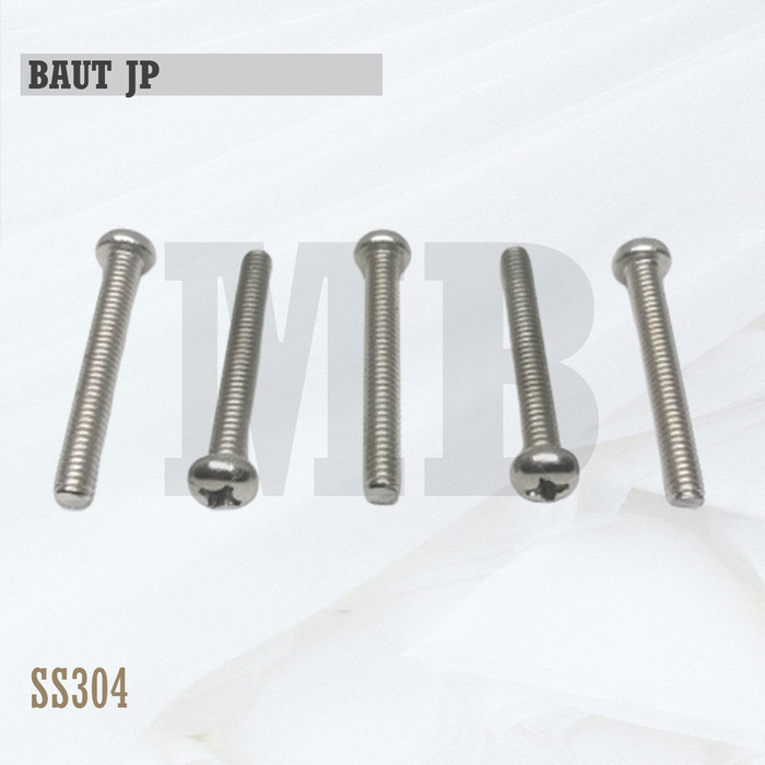 Jual Baut JP M4X25 Machine Screw M4 X 25 Pan Head 4X25 Baut Obeng + Kepala Bulat Stainless SS304 ...