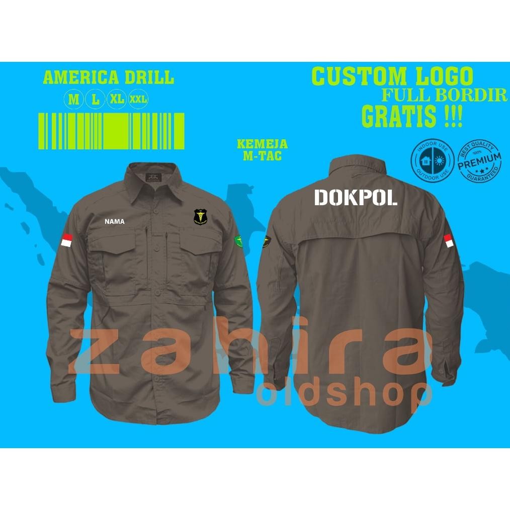 Jual Kemeja Pria Tactical Dinas Proyek Lapangan Lengan Panjang Cutom ...