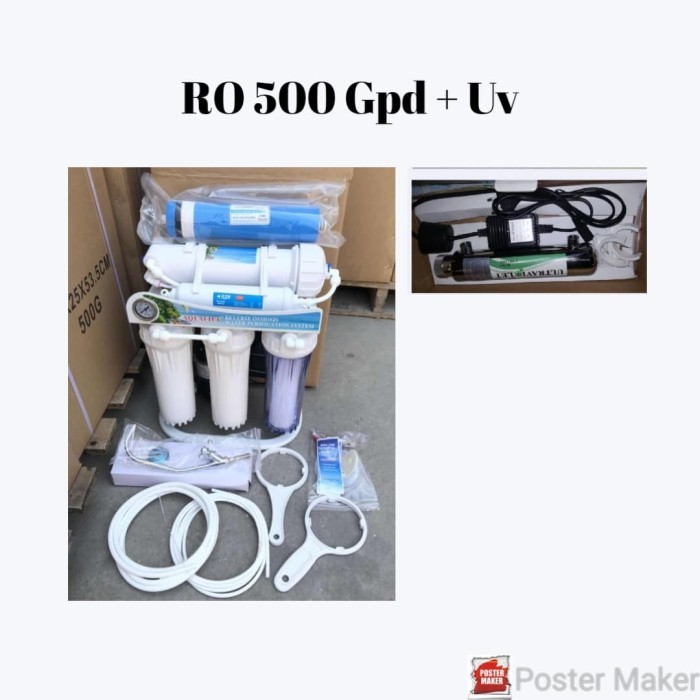 Jual Mesin RO 500 gpd + UV 6step Reverse Osmosis- Auto flushing ...