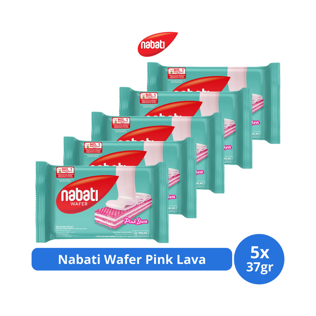 Jual Nabati Wafer Pink Lava 37gr x 5 pcs | Shopee Indonesia