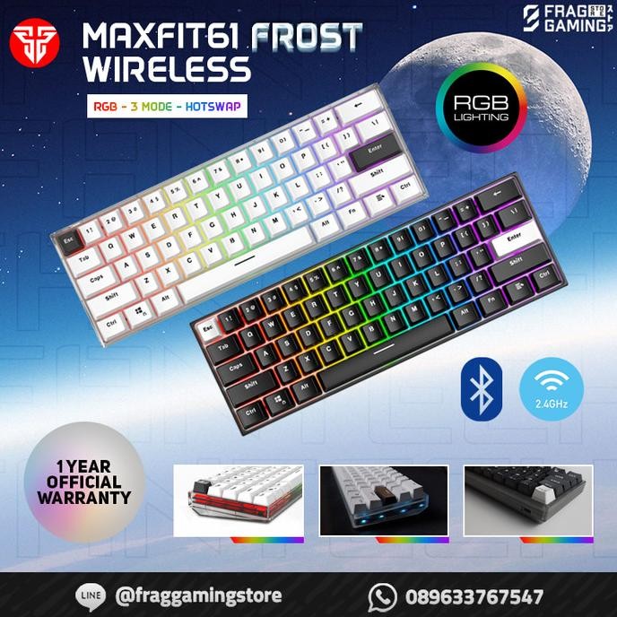 Jual NEW Fantech MAXFIT61 FROST Wireless Hostwap Keyboard Gaming ...