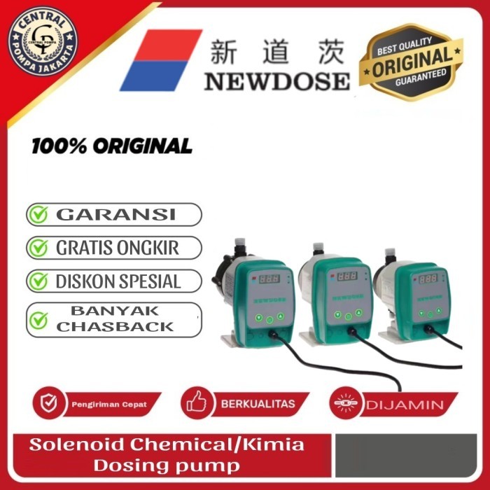 Jual Dosing Pump Newdose 3lph Pompa Kimia Chemical Pump 3 lph 7bar | Shopee Indonesia