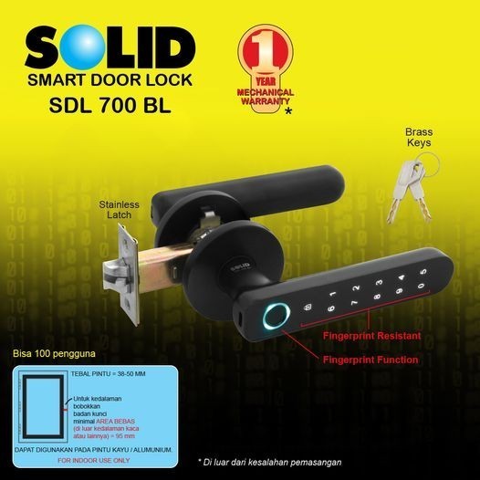 Jual Solid kunci pintu handle Smart Digital Lock SDL 700 elektrik | Shopee Indonesia