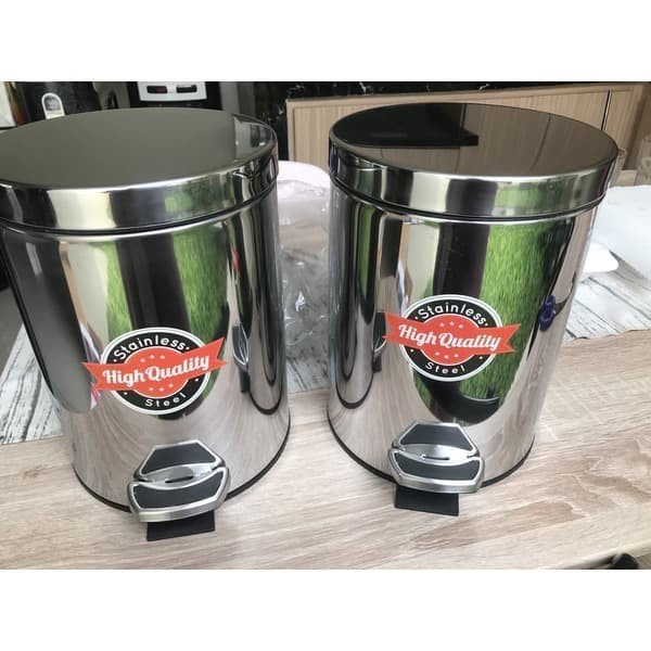 Jual NEW MASPION 5 Liter - Dust Bin Pedal Stainless 5 Ltr / Tong Sampah Injak | Shopee Indonesia