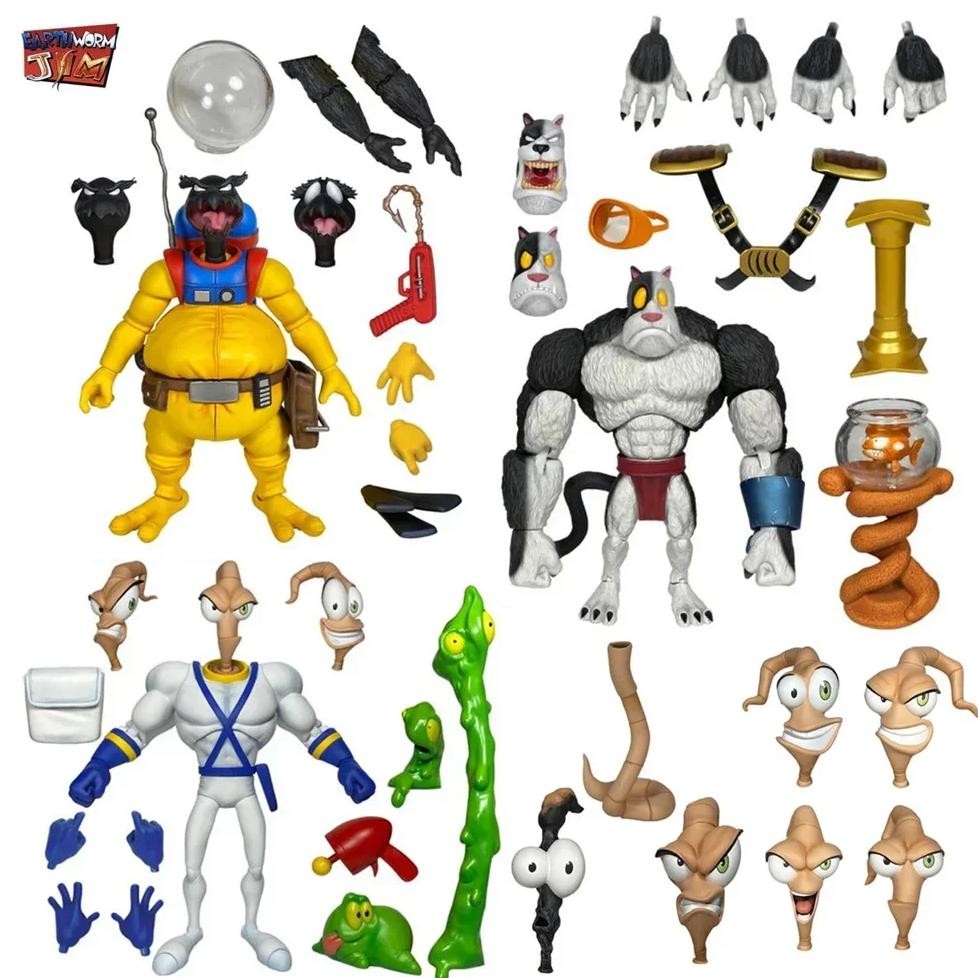 Jual pdna earthworm jim action figure collection snot worm body jim ...