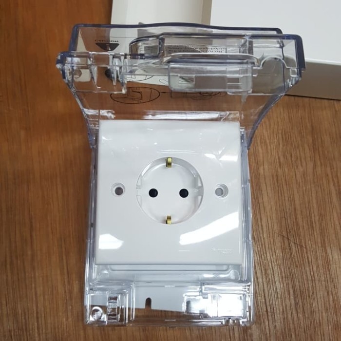 Jual stop kontak clipsal plus penutup transparan IP55 water proof kavacha | Shopee Indonesia