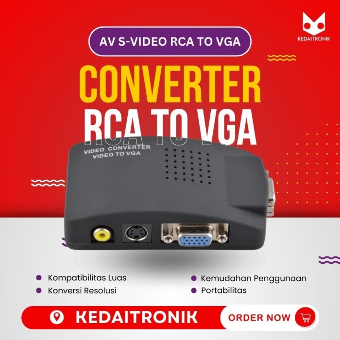 Jual HARGA DISC - Converter RCA/AV/Video to VGA + Adaptor BNC S-Video ...