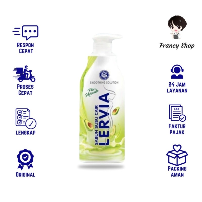Jual Lervia Plus Avocado Sabun Mandi Cair Susu Botol 600 ml | Shopee ...