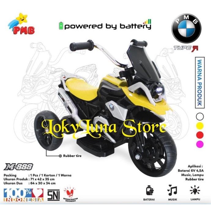 Jual Motor Aki Mainan anak M-888 BMW type R PMB | Shopee Indonesia