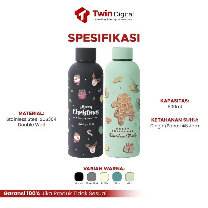 Jual CUSTOM BOTOL MINUM TERMOS STAINLESS HADIAH NATAL TAHAN AIR PANAS - TUMBLER LULU PRINT UV ...