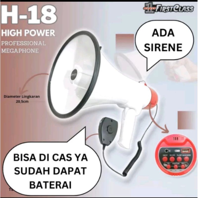 Jual Toa Megaphone Firstclass Recharger H-18 Double Speaker 500 Meter ...