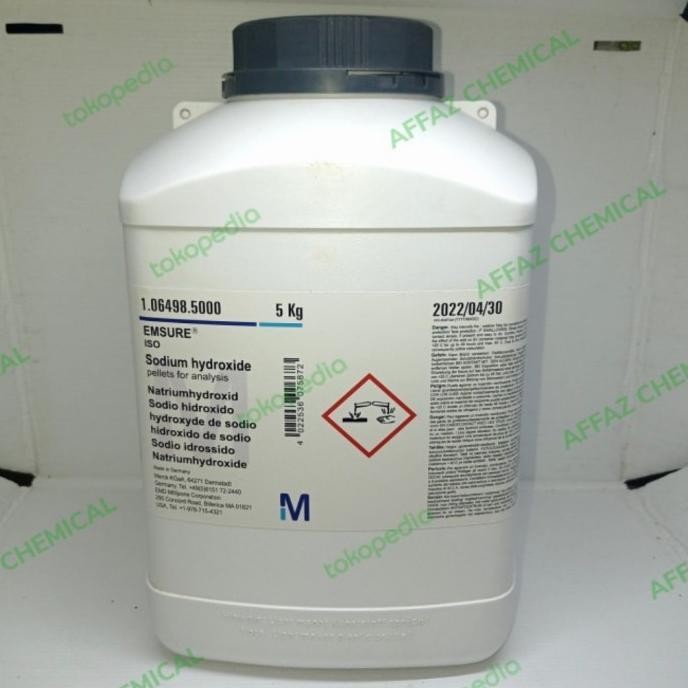Jual NaOH Sodium Hydroxide Pellets merck 5kg repack 1kg | Shopee Indonesia