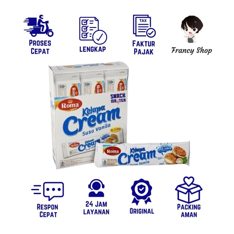 Jual Biskuit Roma Kelapa Cream Vanila 42 gr | Shopee Indonesia