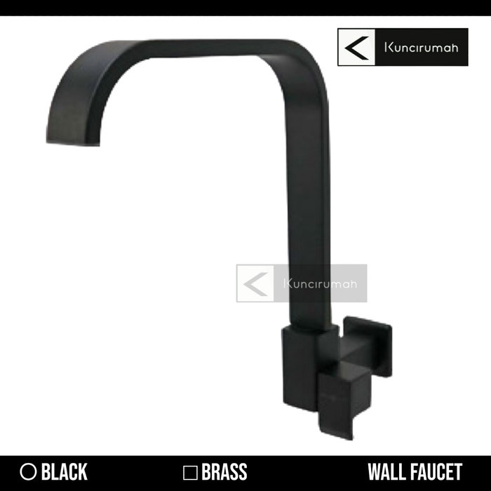 Jual Terbaru Kran Wastafel Dinding / Keran Kitchen Sink Kuningan Hitam ...