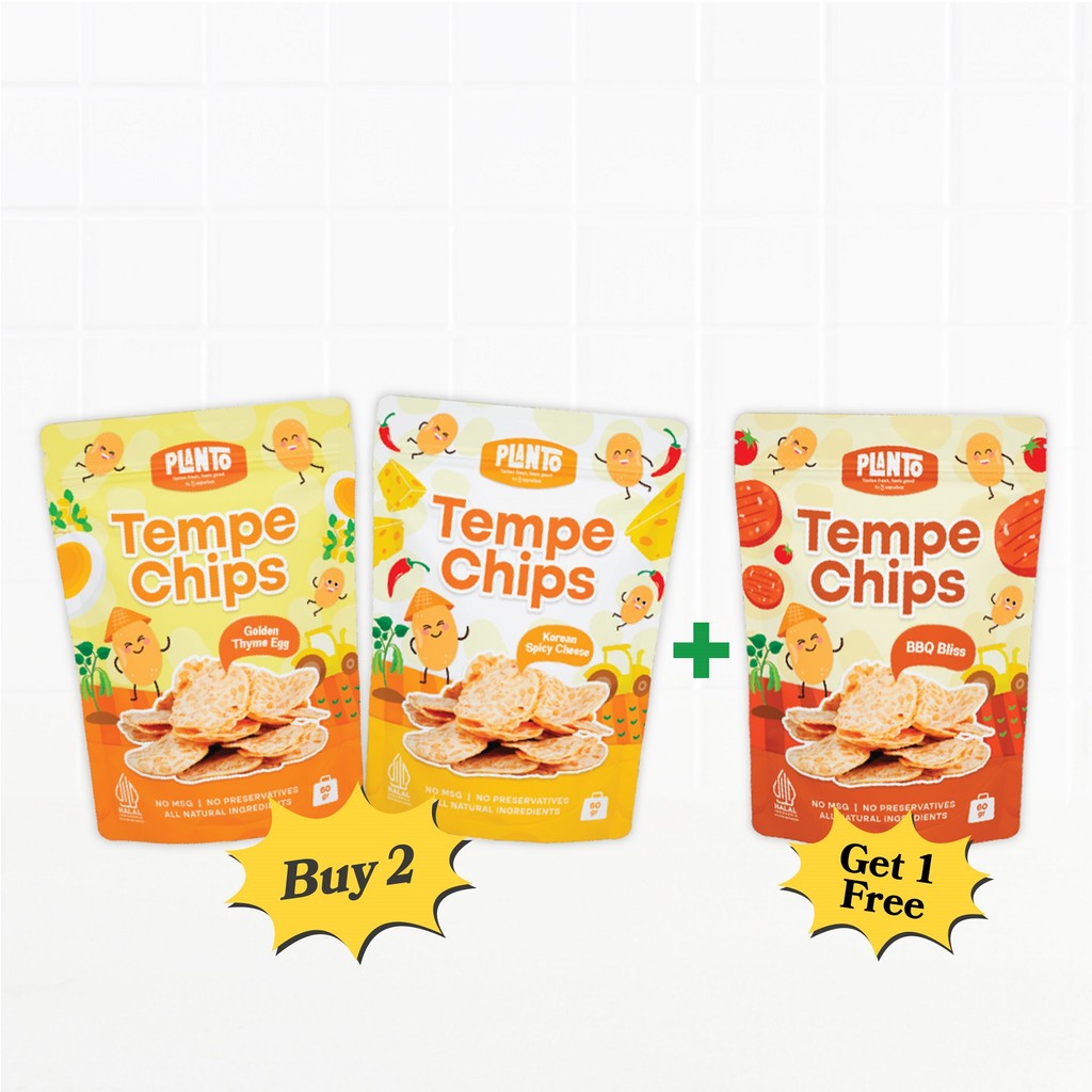Jual Planto Buy 2 Get 3 Tempe Chips 180 gram Free Tempe Chips BBQ ...