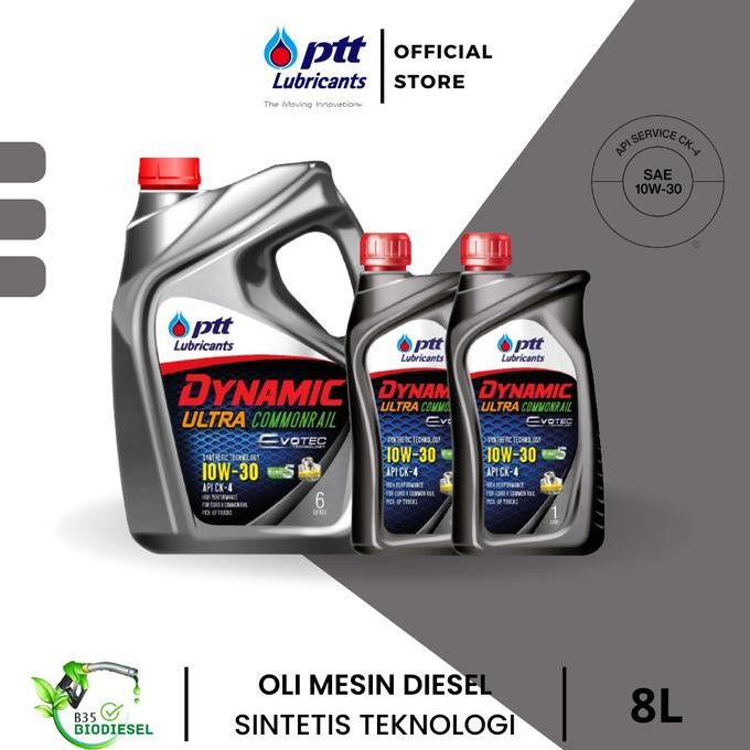 Jual PTT Lubricants - Dynamic Ultra Commonrail SAE 10W-30 API CK-4 [6+2L] | Shopee Indonesia