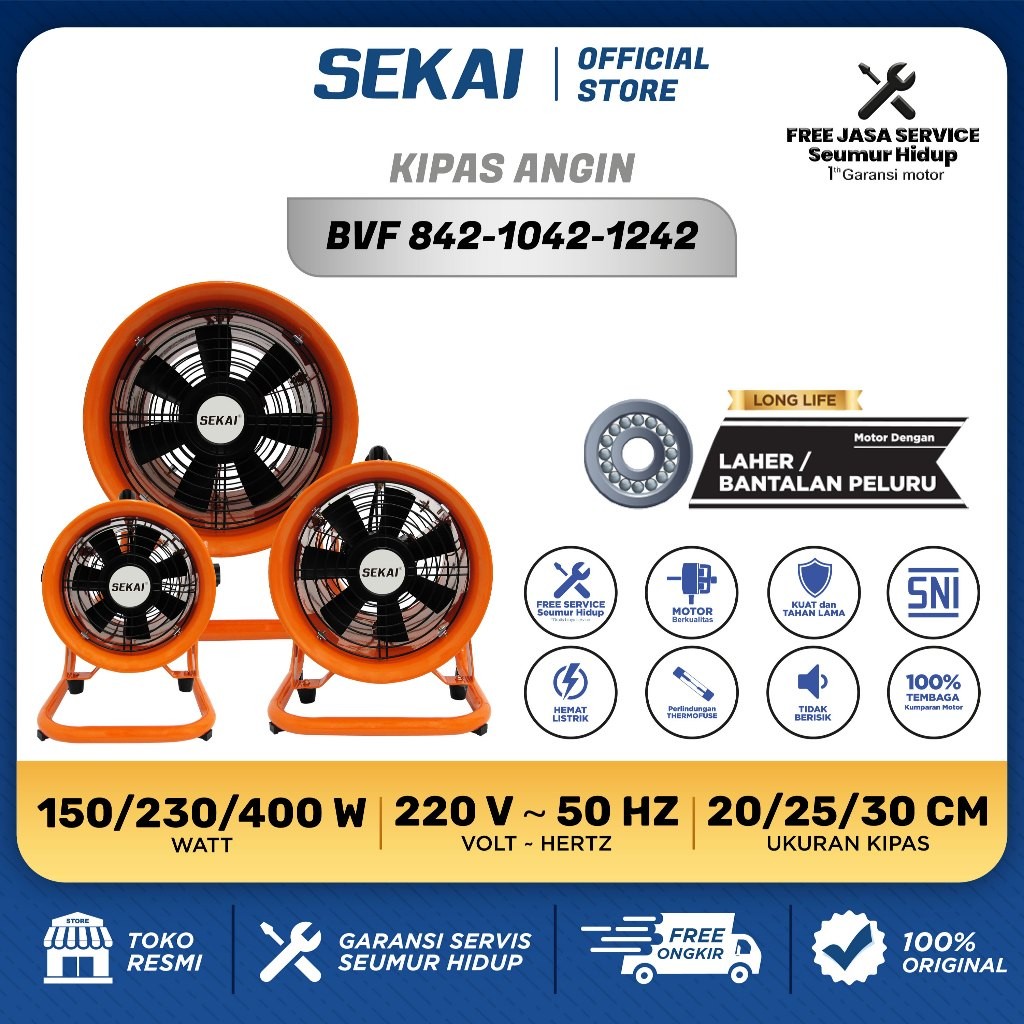 Jual Kipas Exhaust Industri Blower Ventilator 10 Inchi BVF 1042 P SEKAI ...