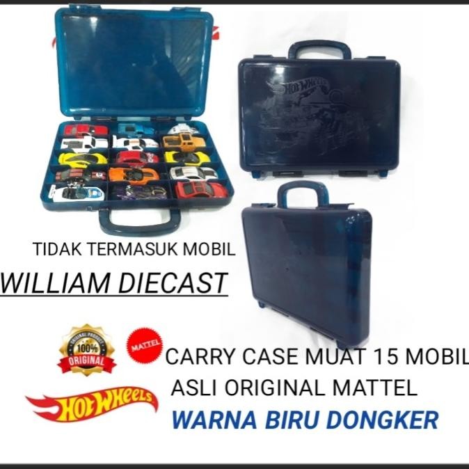 Jual CARRY CASE BOX HOTWHEELS MUAT 15 MOBIL WARNA BIRU DONGKER ORIGINAL ...