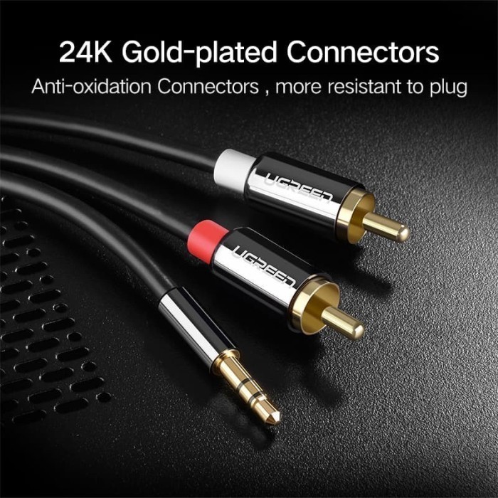 Jual Ugreen Kabel Audio Aux 3,5Mm Male To 2 Rca Male 2Meter - Black (10584) | Shopee Indonesia