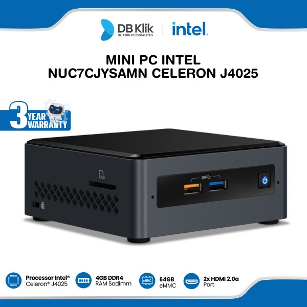 Jual Intel Mini Pc Nuc7Cjysamn Celeron J4025 4Gb 64Gb Emmc Win 11 ...