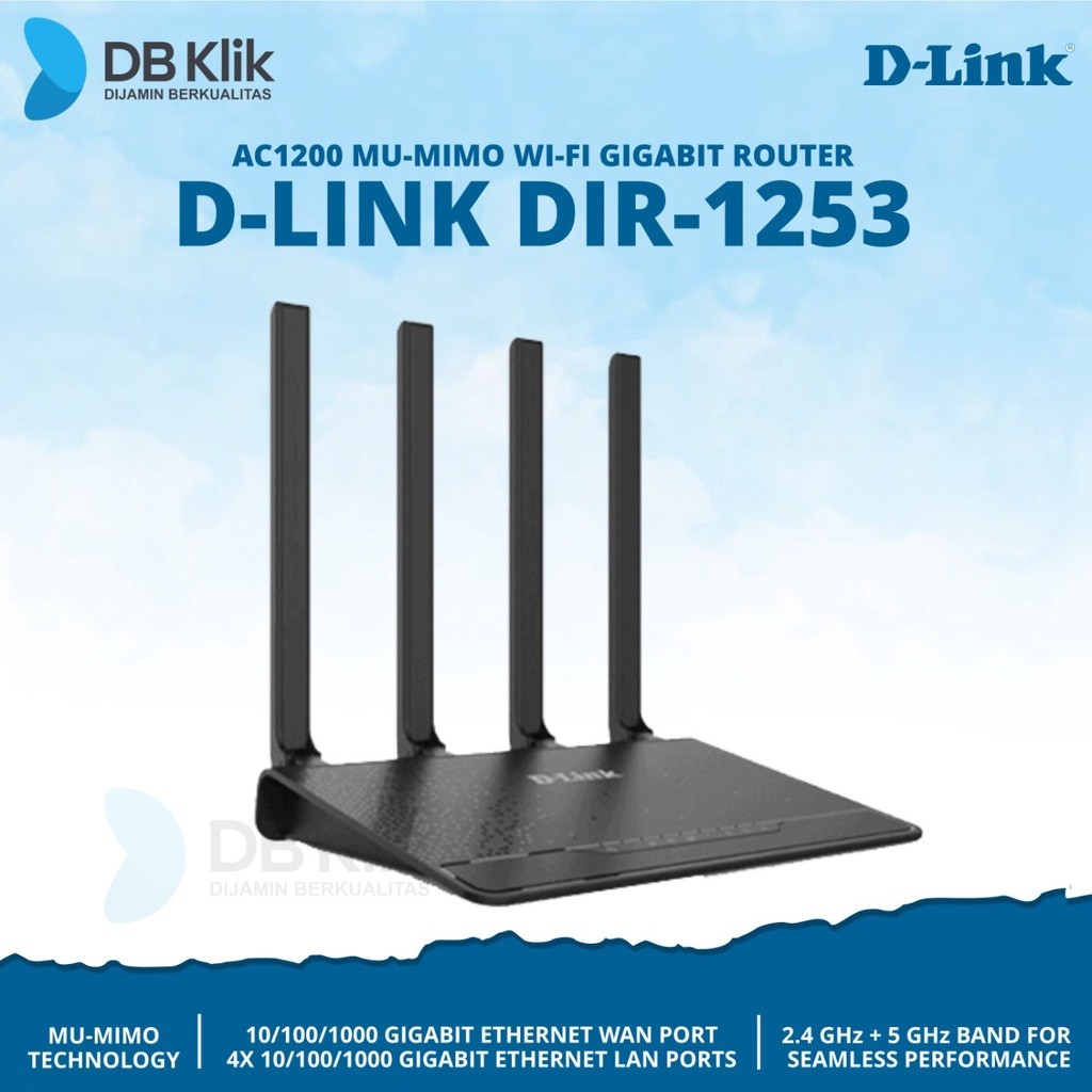 Jual Dlink Router D-Link Dir-1253 Ac1200 Gigabit Mu-Mimo Dual Band- Dir1253 | Shopee Indonesia