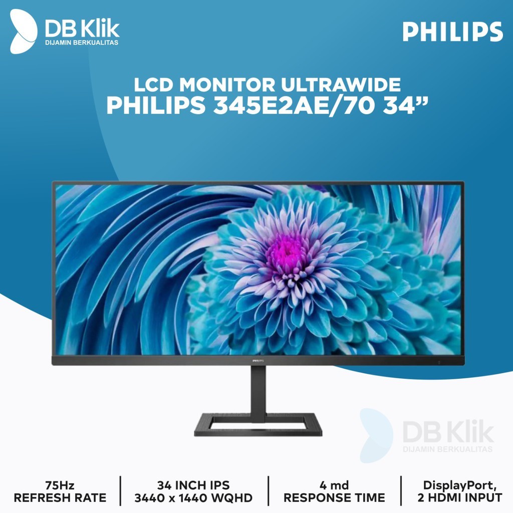 Jual PHILIPS LED Monitor Gaming 345E2AE/70 34" IPS QHD 75Hz 4ms Built ...