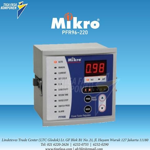 Jual Mikro PFR96 6 Step Power Factor Regulator 96x96mm Single Phase ...