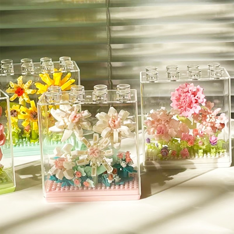 Jual XiNZ Mainan Balok Susun Bunga Flower Box Puzzle Block Flower ...