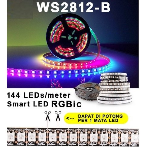 Jual Lampu LED strip WS2811 roll 5 meter rgb waterproof 12v 5m Ip65 ...