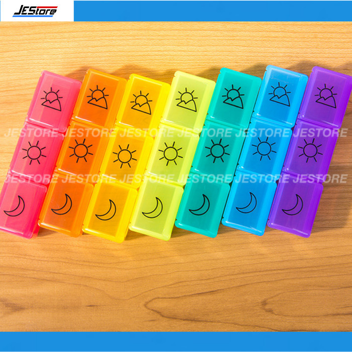 Jual KOTAK OBAT 21BOX 7COLOR MEDICINE ORGANIZER PILL BOX TEMPAT KOTAK ...