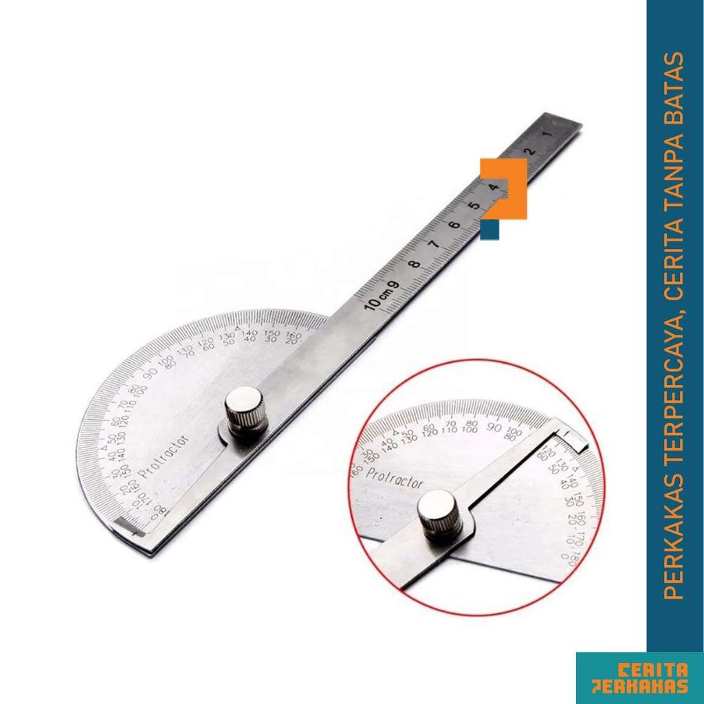Jual Protractor Degree Stainless CP / Busur Derajat / Pengukur Sudut ...