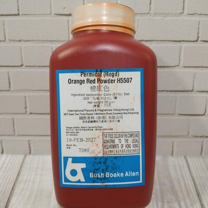 Jual bush boake allen pewarna makanan orange red powder H5507 ( 500 GR ...