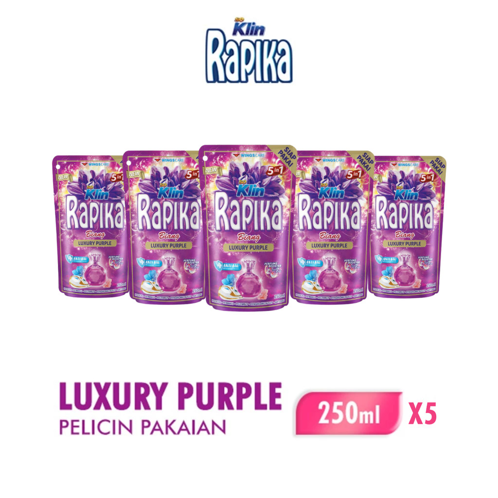 Jual Rapika Biang Pewangi Pakaian Ungu Luxury Purple Pouch 250ml x 5 ...
