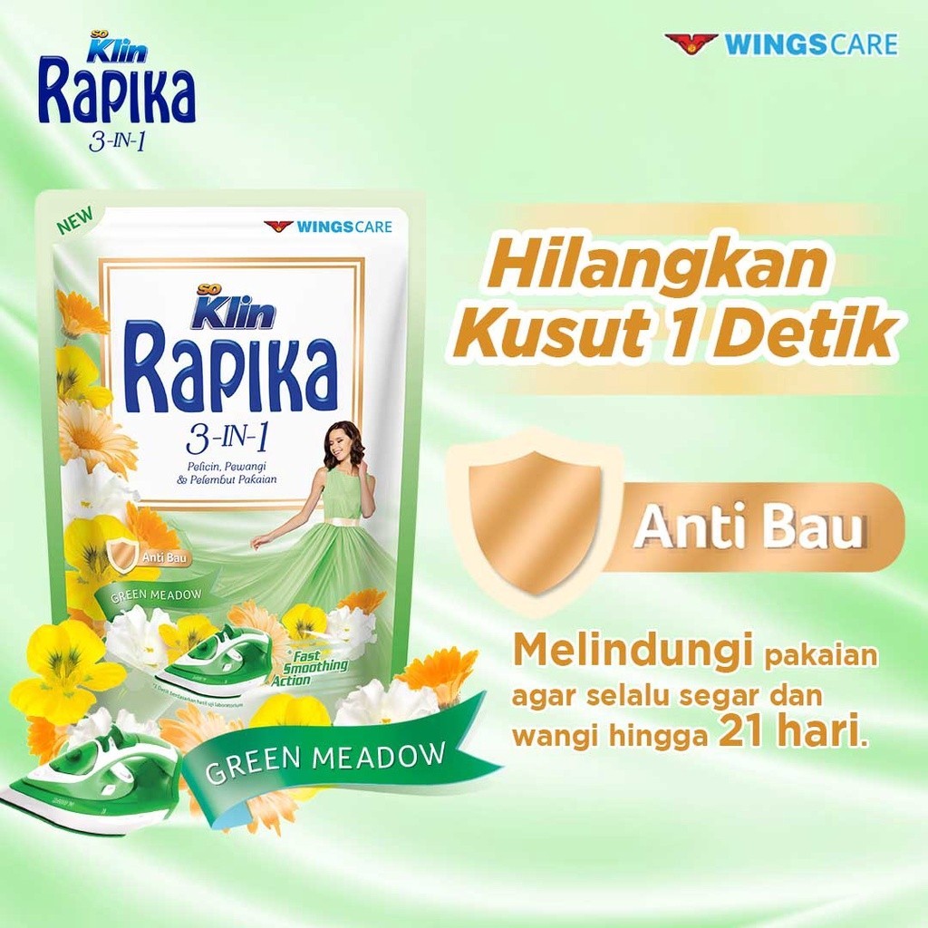 Jual Rapika Pewangi Pakaian Hijau Green Meadow Pouch 300ml x 2 pcs ...
