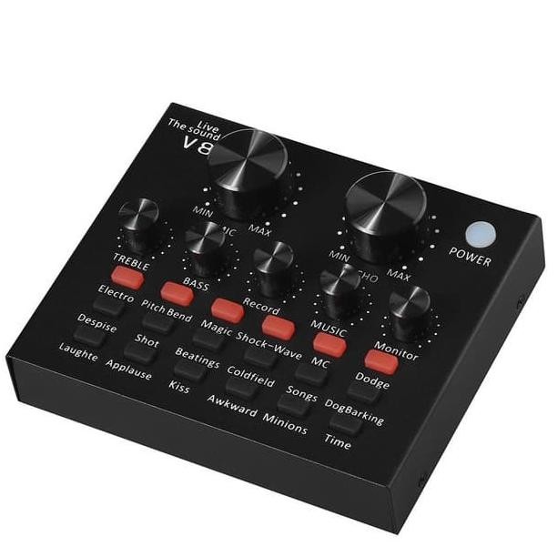 Jual MIXER SOUND CARD EXTERNAL SOUNDCARD AUDIO LIVE MICROPHONE ASMR V8 ...