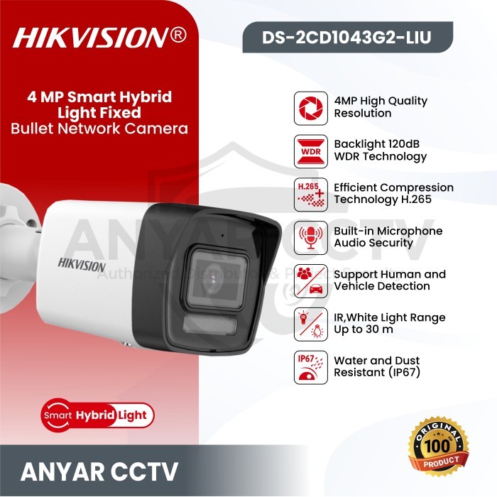 Jual HIKVISION DS-2CD1043G2-LIU 4MP Smart Dual Light + Build In Microphone | Shopee Indonesia