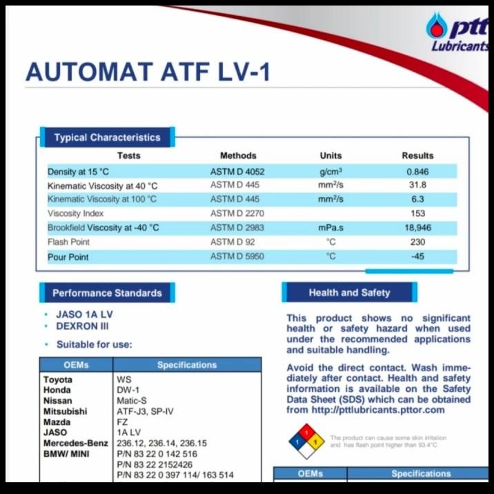 Jual DISKON PTT AUTOMAT ATF LV1/LV-1 OLI TRANSMISI MATIC MV MULTI ...