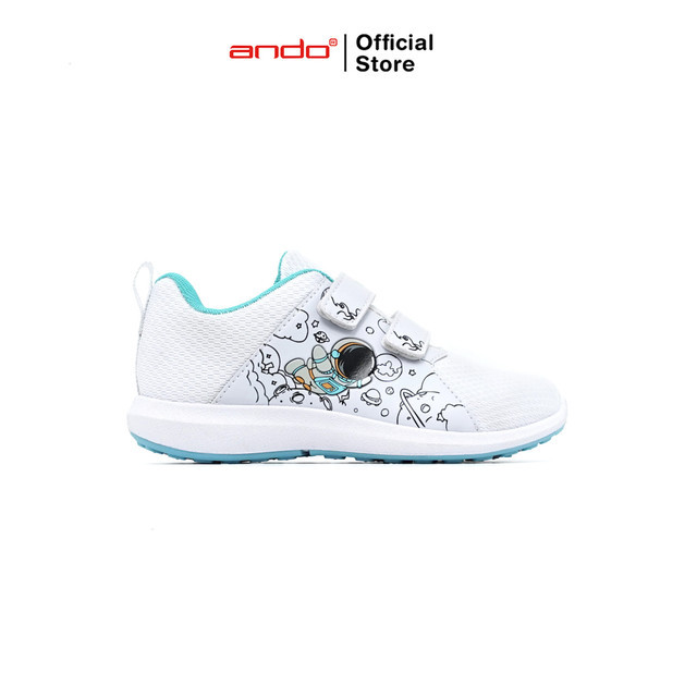 Jual Ando Official Sepatu Sneakers Space V Anak - Putih/Biru Toska ...