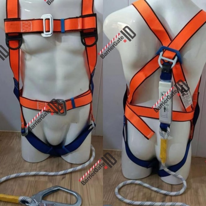 Jual Safety Full Body Hardness Double Hook Single Hook Dengan Tali Dada Dan Absorber Lanyard ...