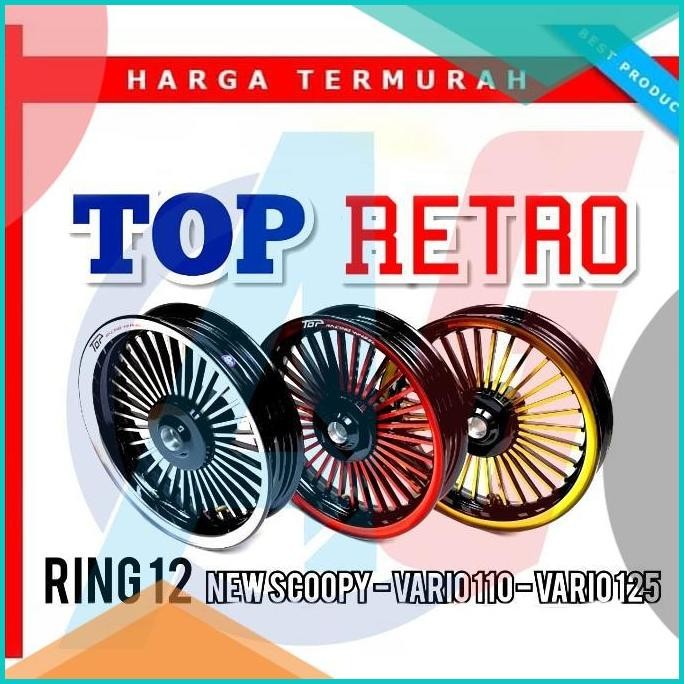 Jual velg racing top type retro ring 12 vario 110, new scoopy, vario ...