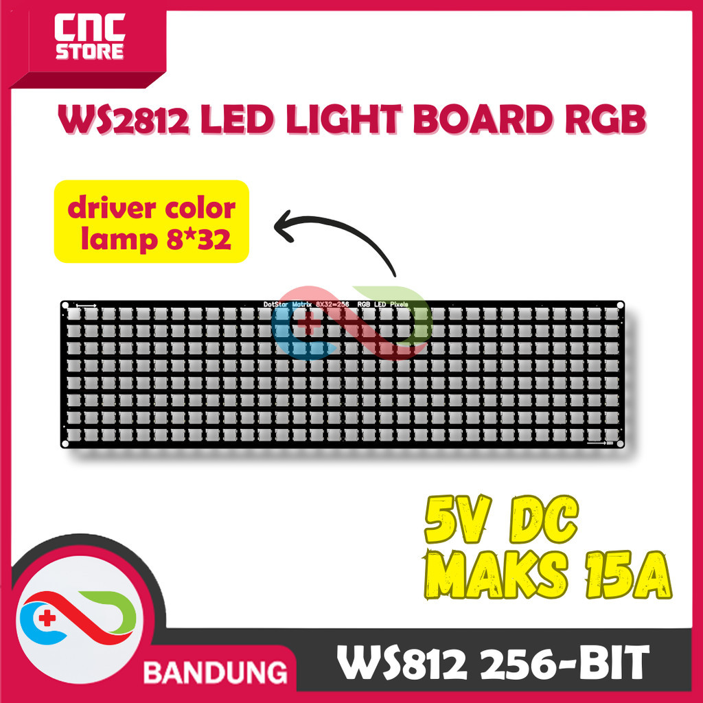 Jual WS2812 built-in 256-bit full-color driver color lamp 8*32 5050 LED ...