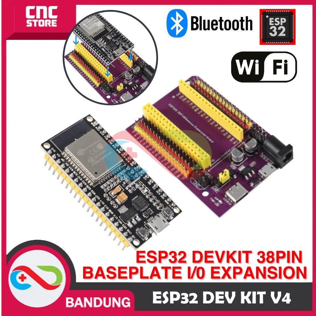 Jual ESP32 ESP-32 DOIT WIFI BLUETOOTH IOT ESP-32S DEVELOPMENT BOARD 38 PIN PLUS EXPANSION BASE ...